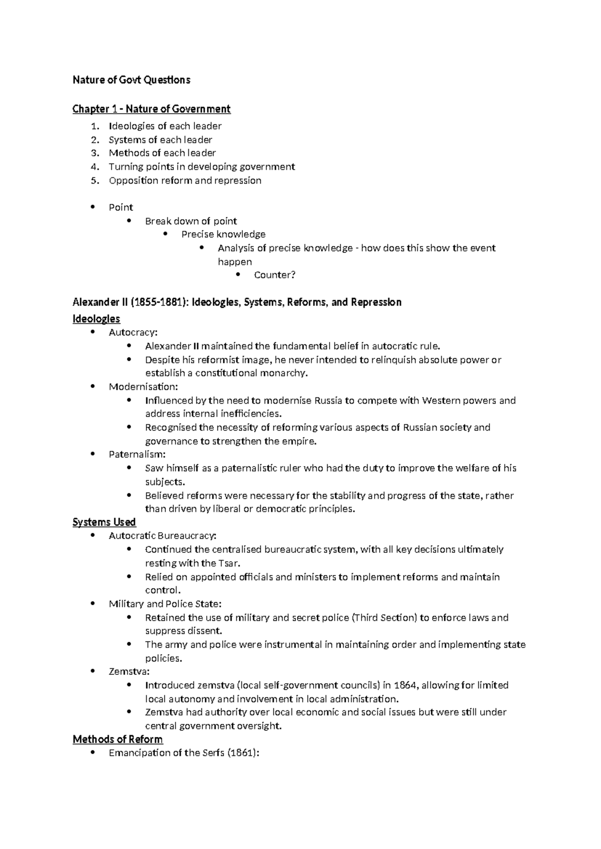 Nature of Govt Questions and Content - Nature of Govt Questions Chapter ...