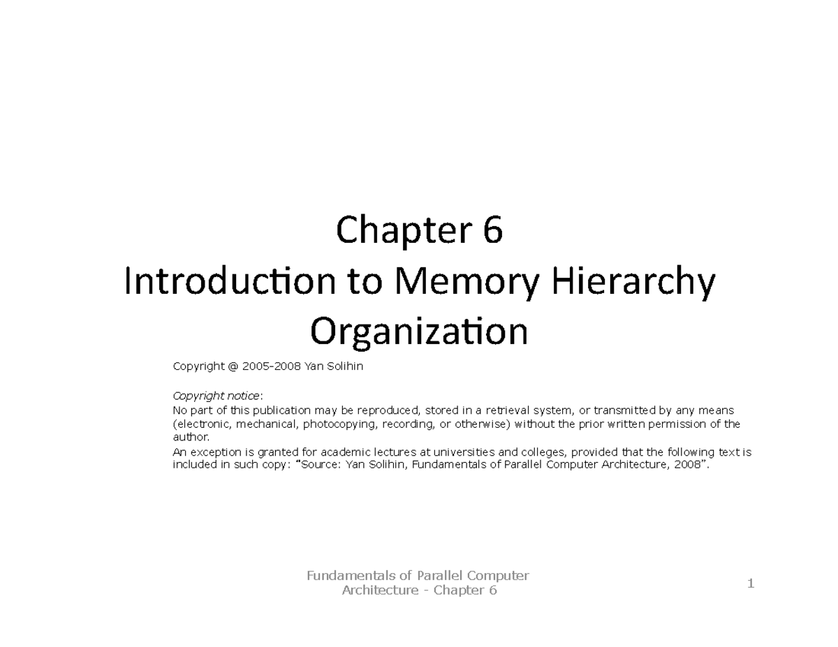Chap6-LRU-PLRU - sds - Chapter 6 Introduc0on to Memory Hierarchy ...