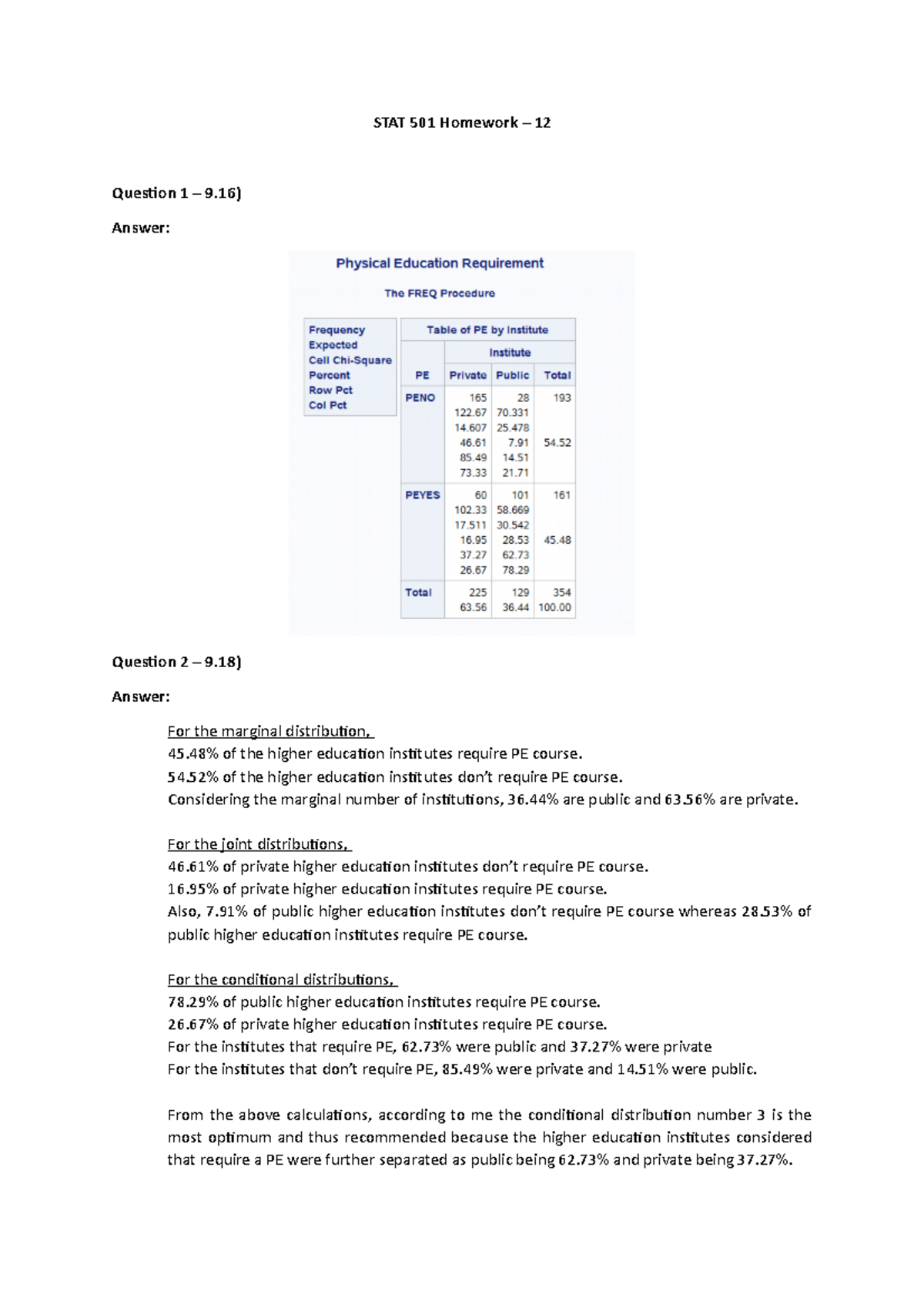 Homework - 12 for STAT 501 - STAT 501 Homework – 12 Question 1 – 9 ...