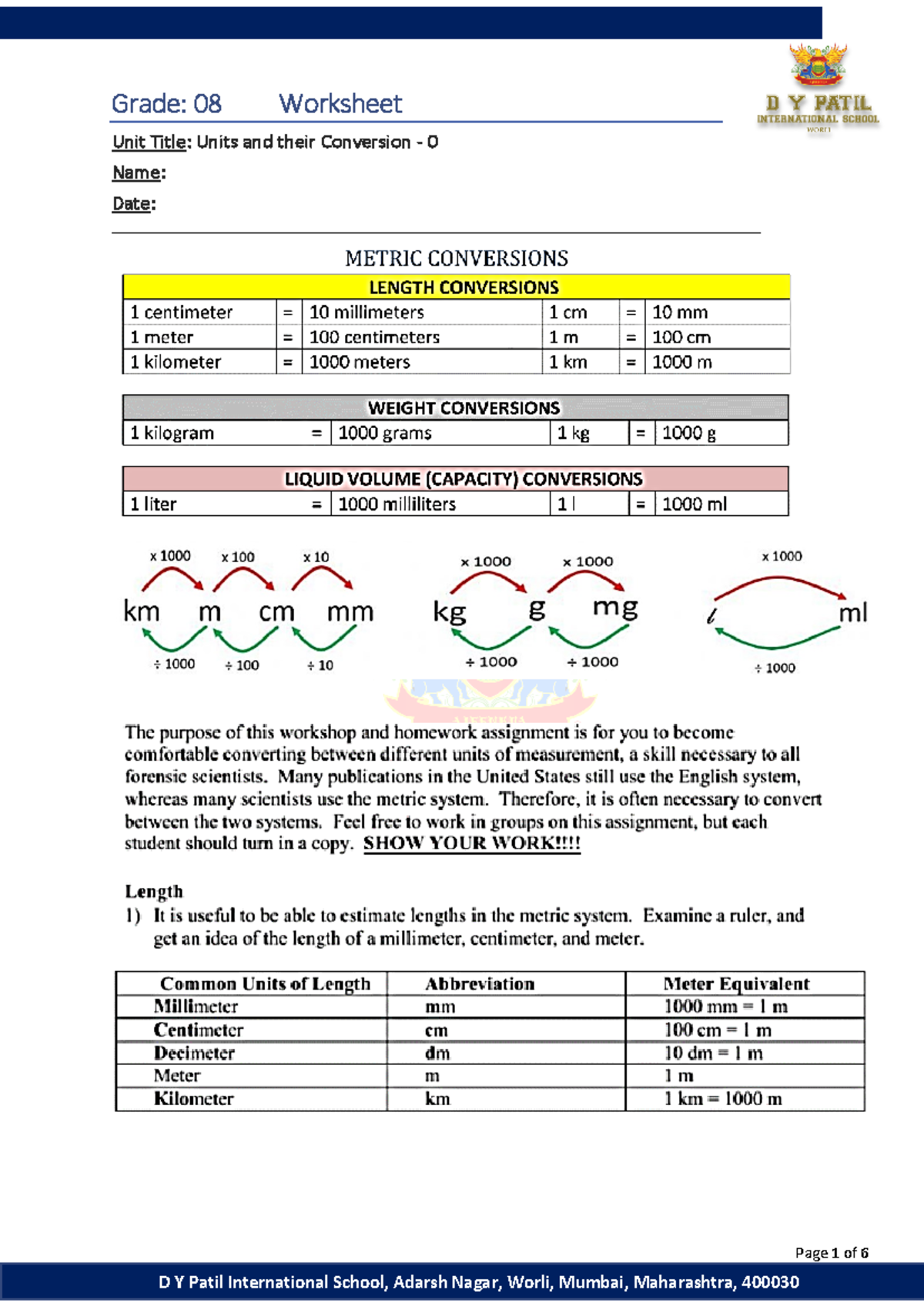 20240716 Cover WS-0 Measurements and Conversion - Physics SL - Grade ...