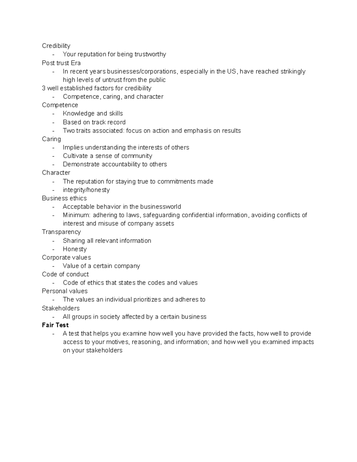Chp 1 credibility - In class notes and examples - Credibility - Your ...
