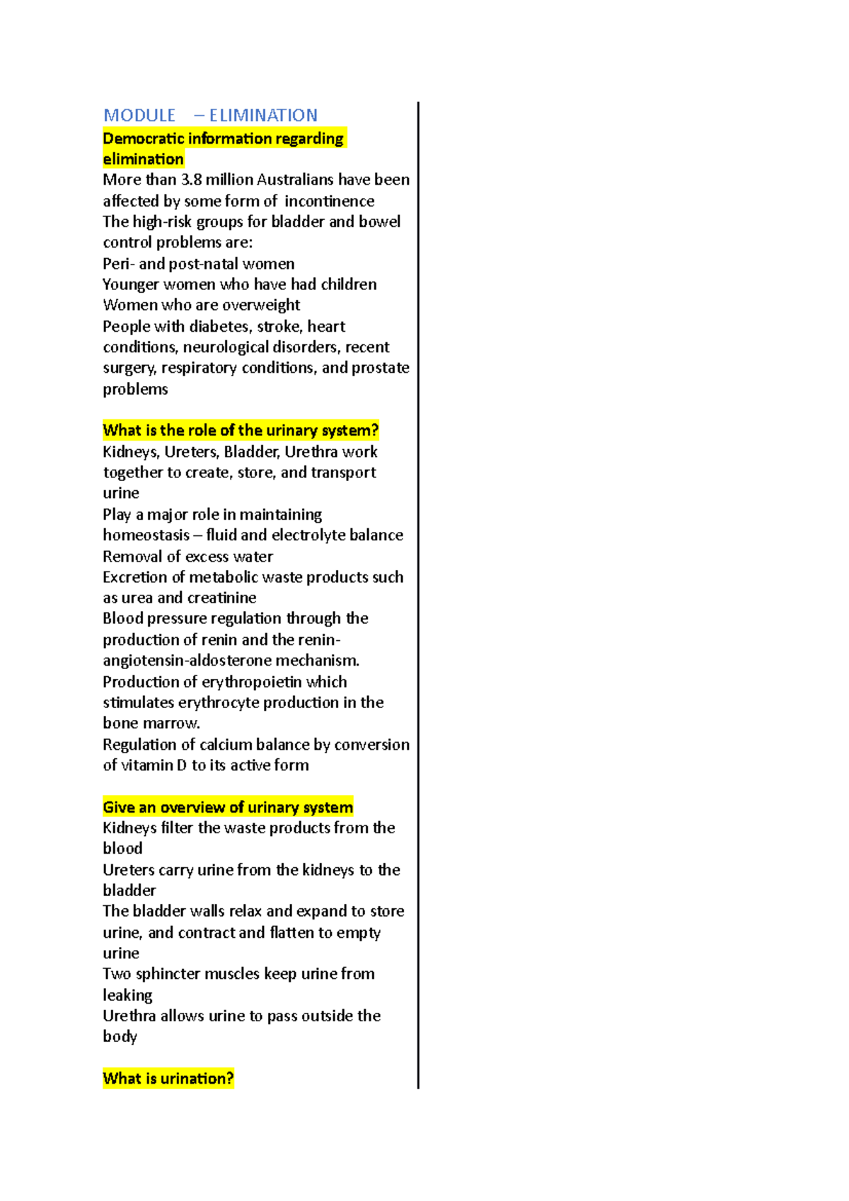 Module 4 - Lecture notes week 4 - MODULE – ELIMINATION Democratic ...