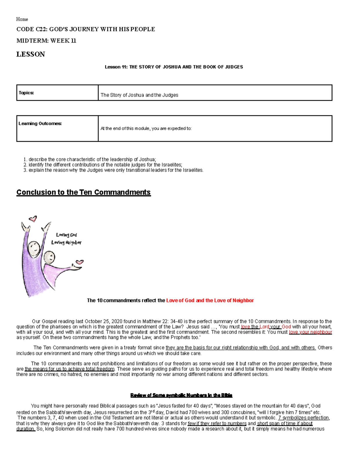 CFED MID 5 - ASSF D - Home CODE C22: GOD'S JOURNEY WITH HIS PEOPLE MIDTERM: WEEK 11 LESSON ...