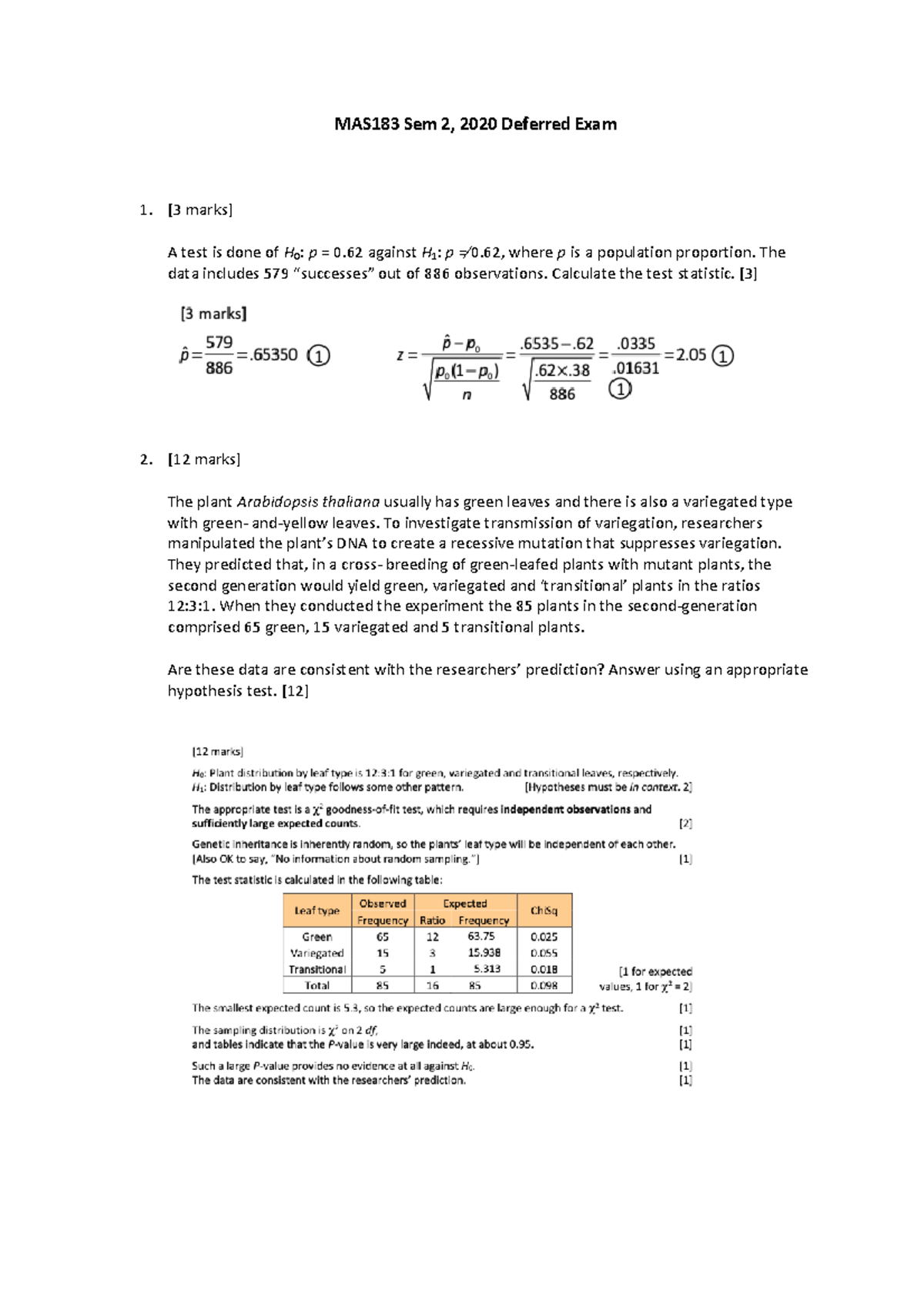 MAS183 Sem 2 Deferred EXAM Notes - MAS183 Sem 2, 2020 Deferred Exam [3 ...