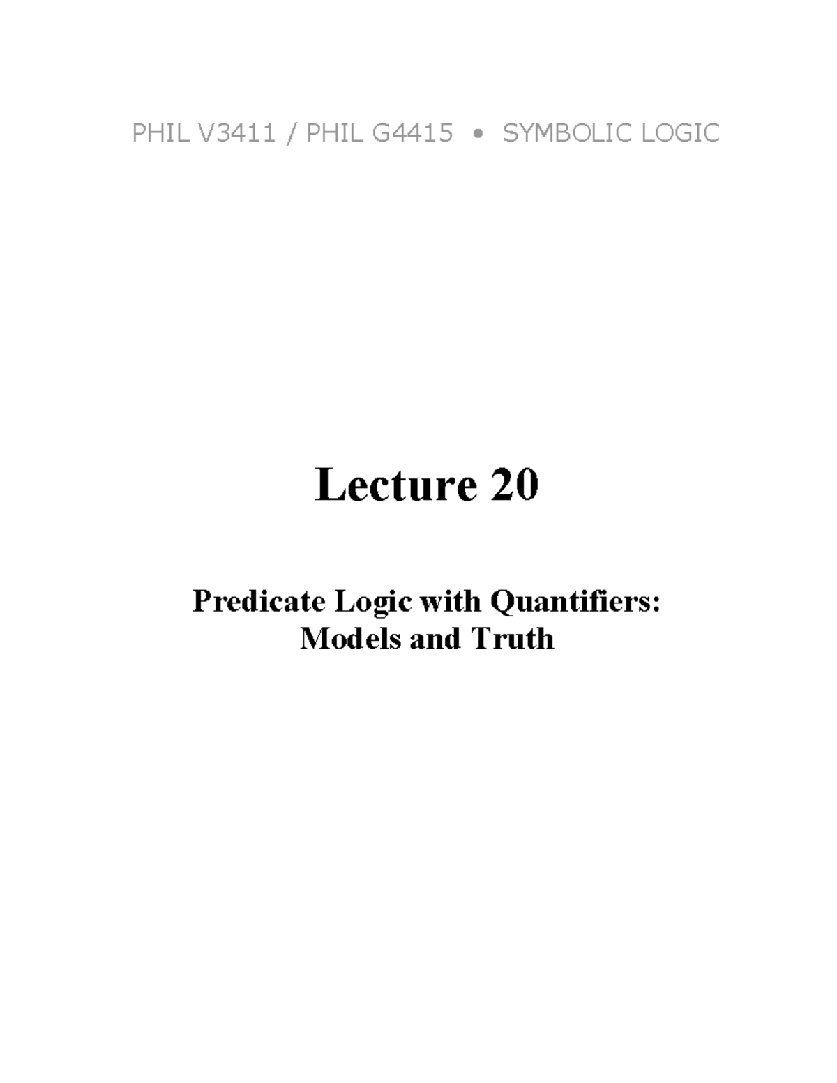 Lecture 20 - Official course notes, PowerPoint presentation, taught by ...