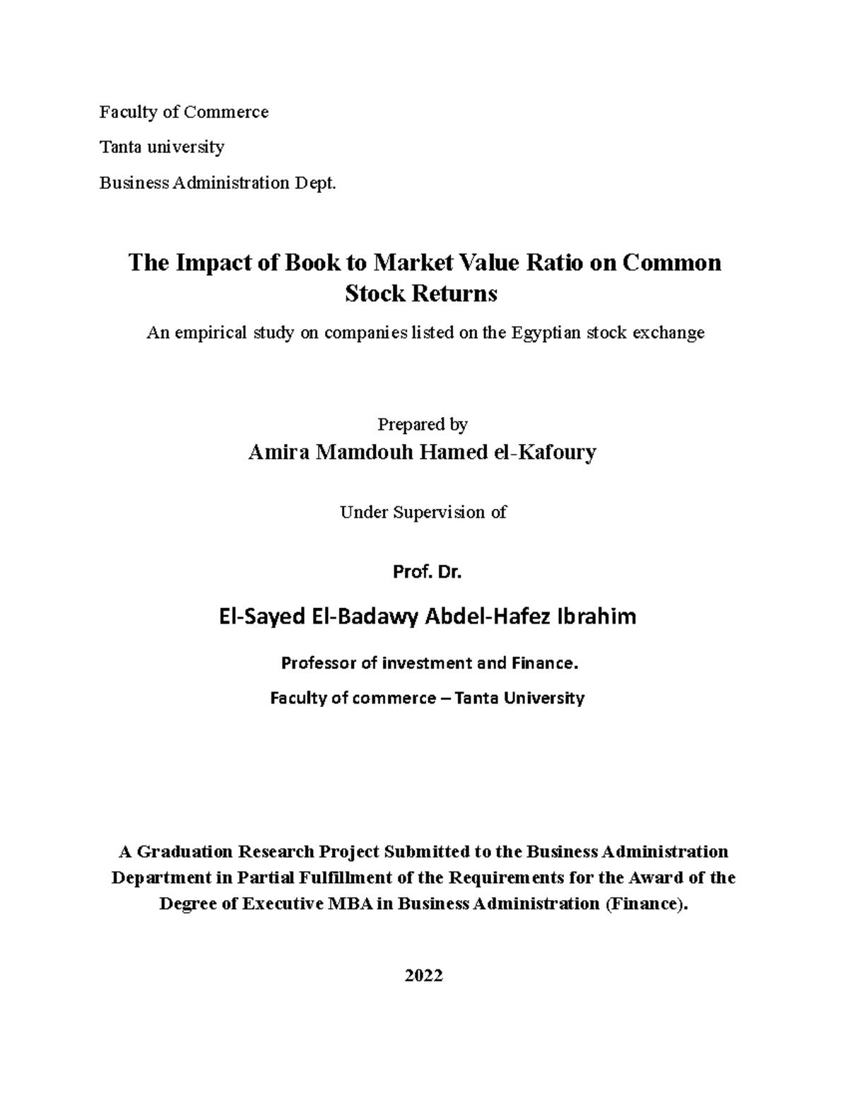 Amira el kafoury - bnnmn - Faculty of Commerce Tanta university ...