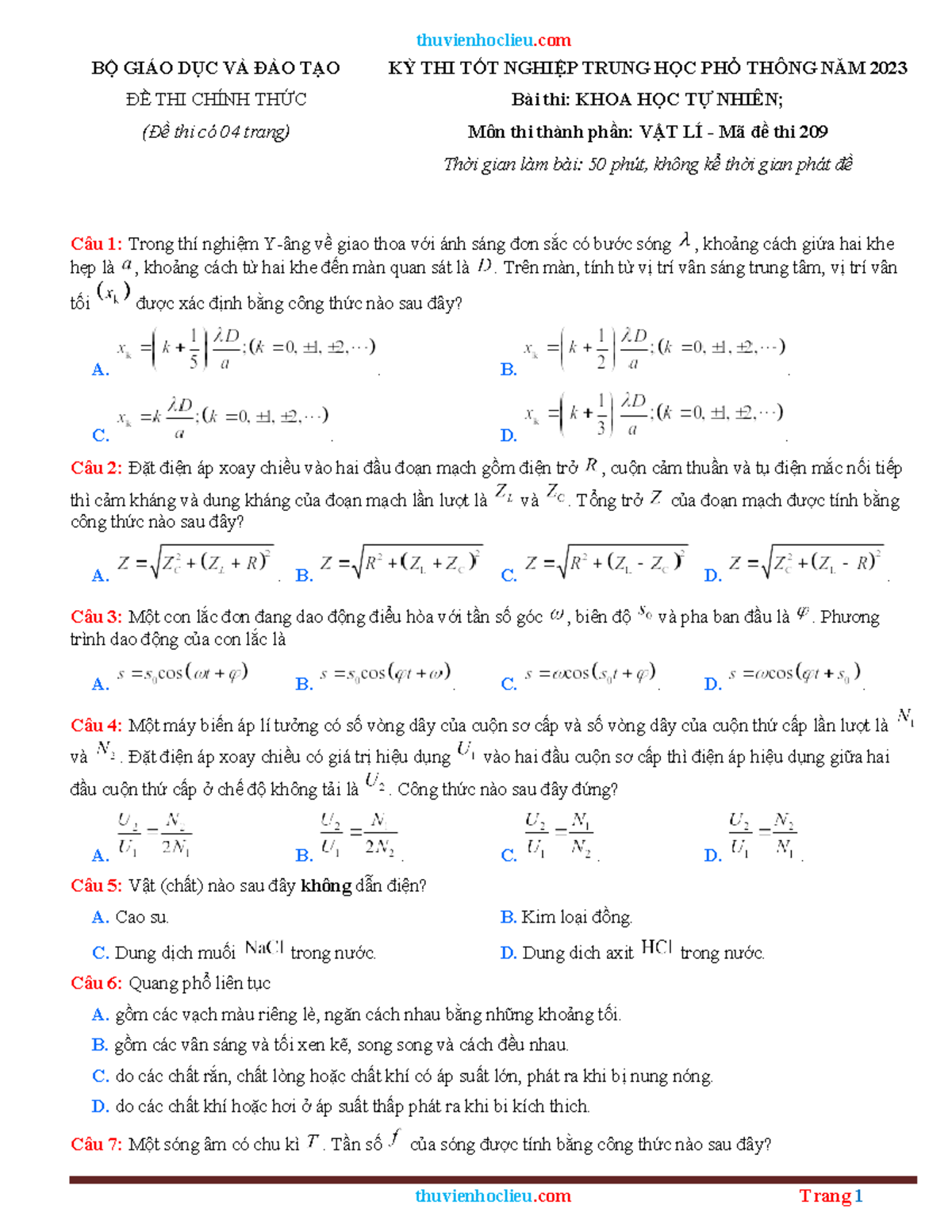 Thuvienhoclieu.com-De-thi-TN-THPT-Mon-Ly-2023-co-dap-an - BỘ GIÁO DỤC VÀ ĐÀO TẠO ĐỀ THI CHÍNH ...