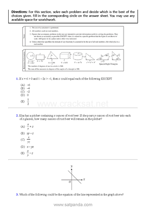Sat math practice test 3 answers www - SECTION 6 B The best way to ...