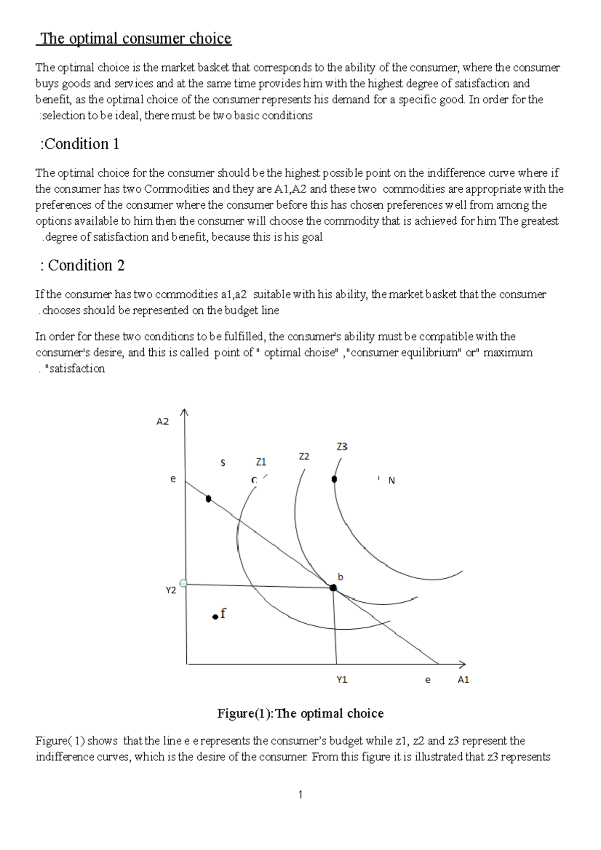 Mico eco 1 - Study - The optimal consumer choice The optimal choice is ...