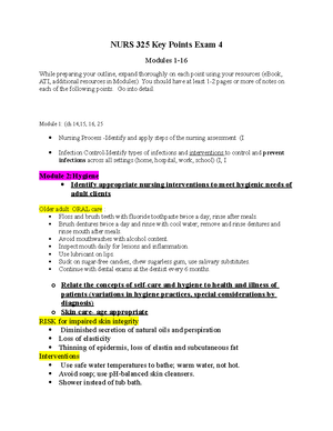 EXAM 2 study guide - blueprint and notes for exam 2 - 325 Key Points ...