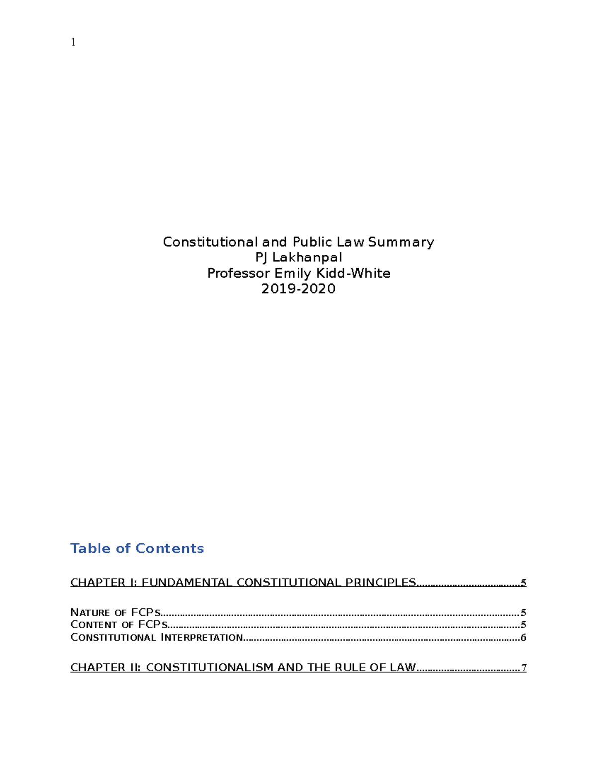 Constitutional Law Summary EKW - Constitutional and Public Law Summary ...