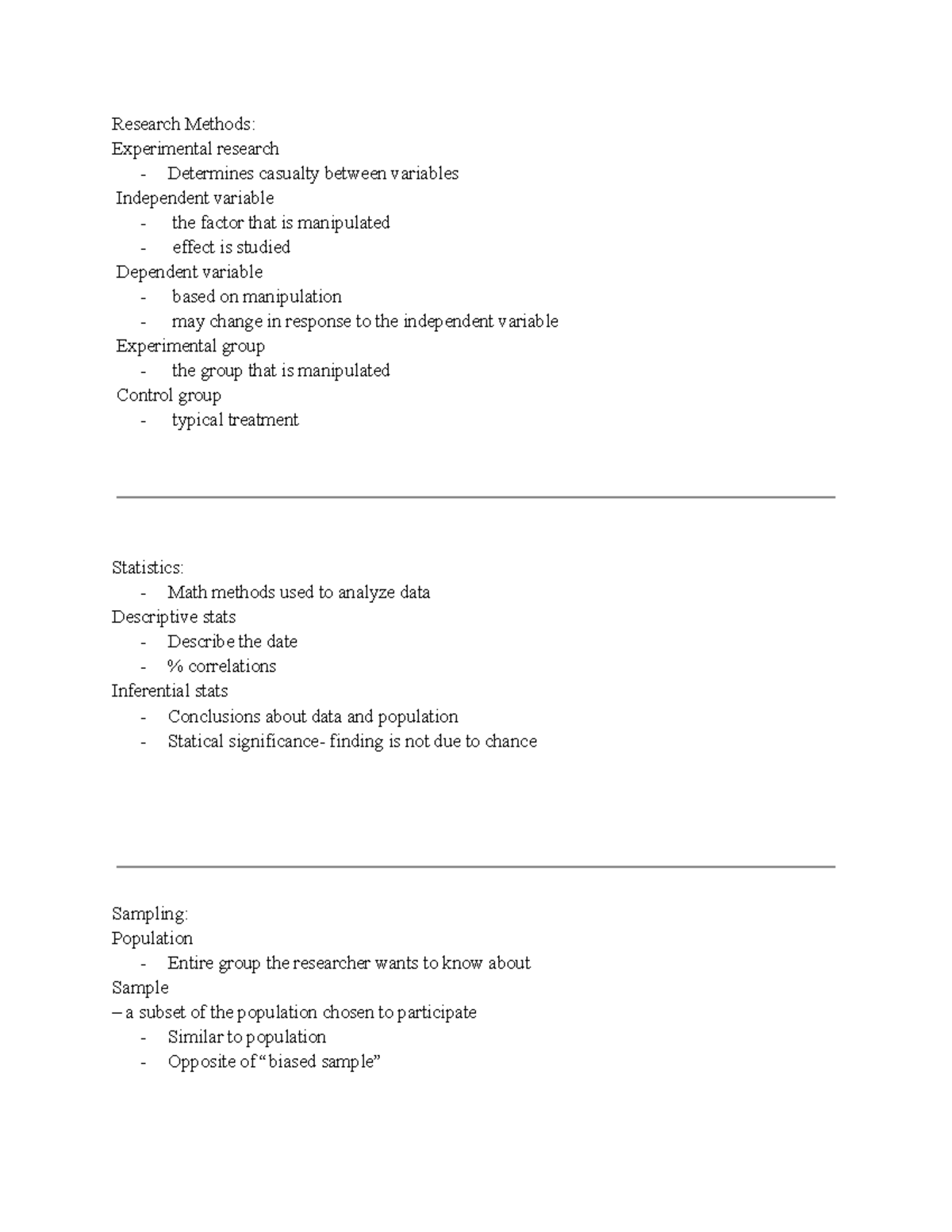 Psychology Lecture 2 Research Methods - Research Methods: Experimental ...