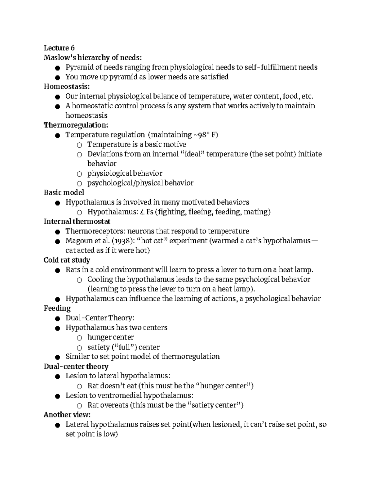Week 4 lecture 6 7 - Prof Hazeltine - Lecture 6 Maslow’s hierarchy of needs: Pyramid of needs ...