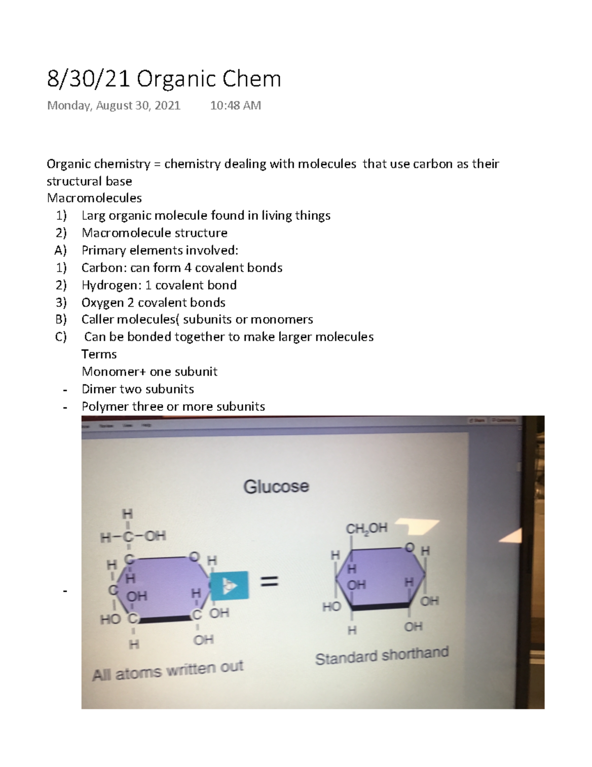 Organic Chemistry (Brief Overview) AP1 - Organic chemistry = chemistry ...