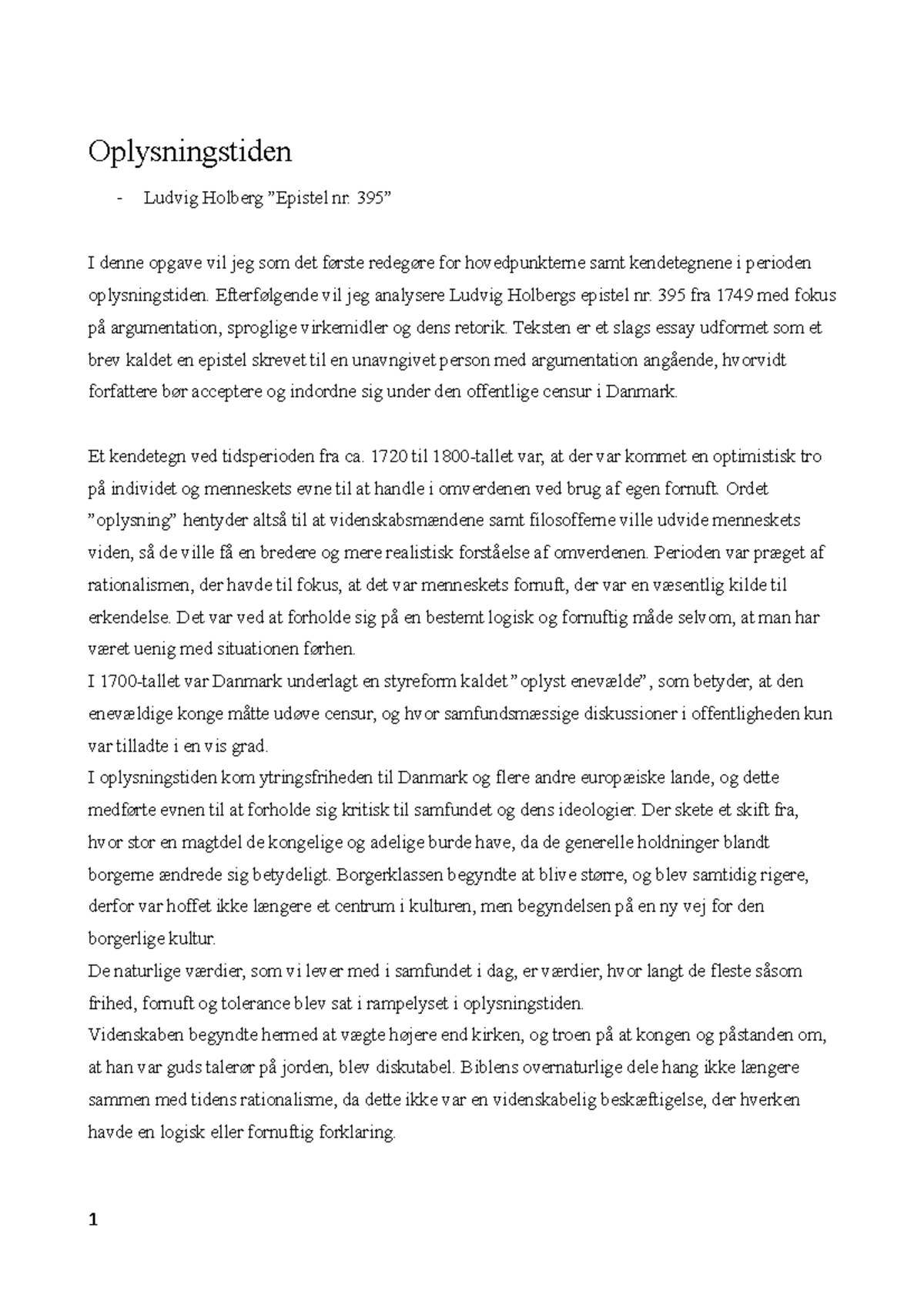 oplsyningstiden - epistel 395-2 - Oplysningstiden Ludvig Holberg ...