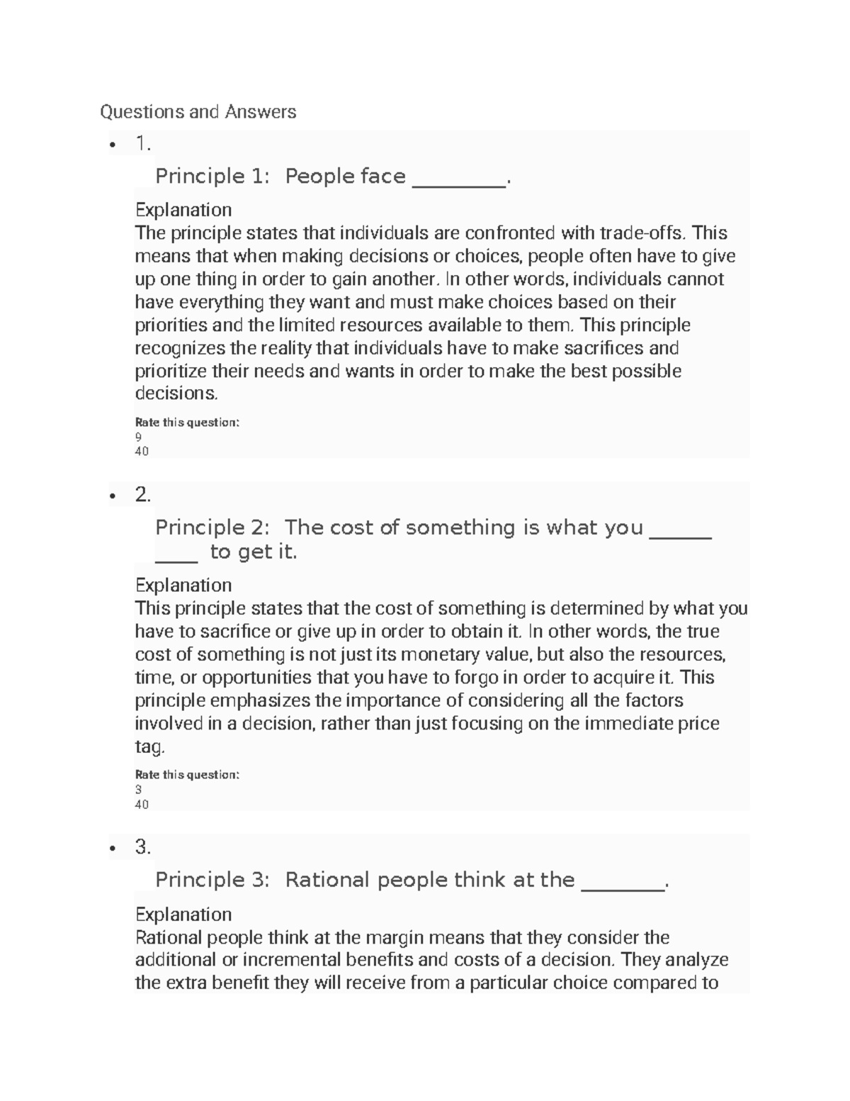 10 principles of economics - Questions and Answers - Questions and ...