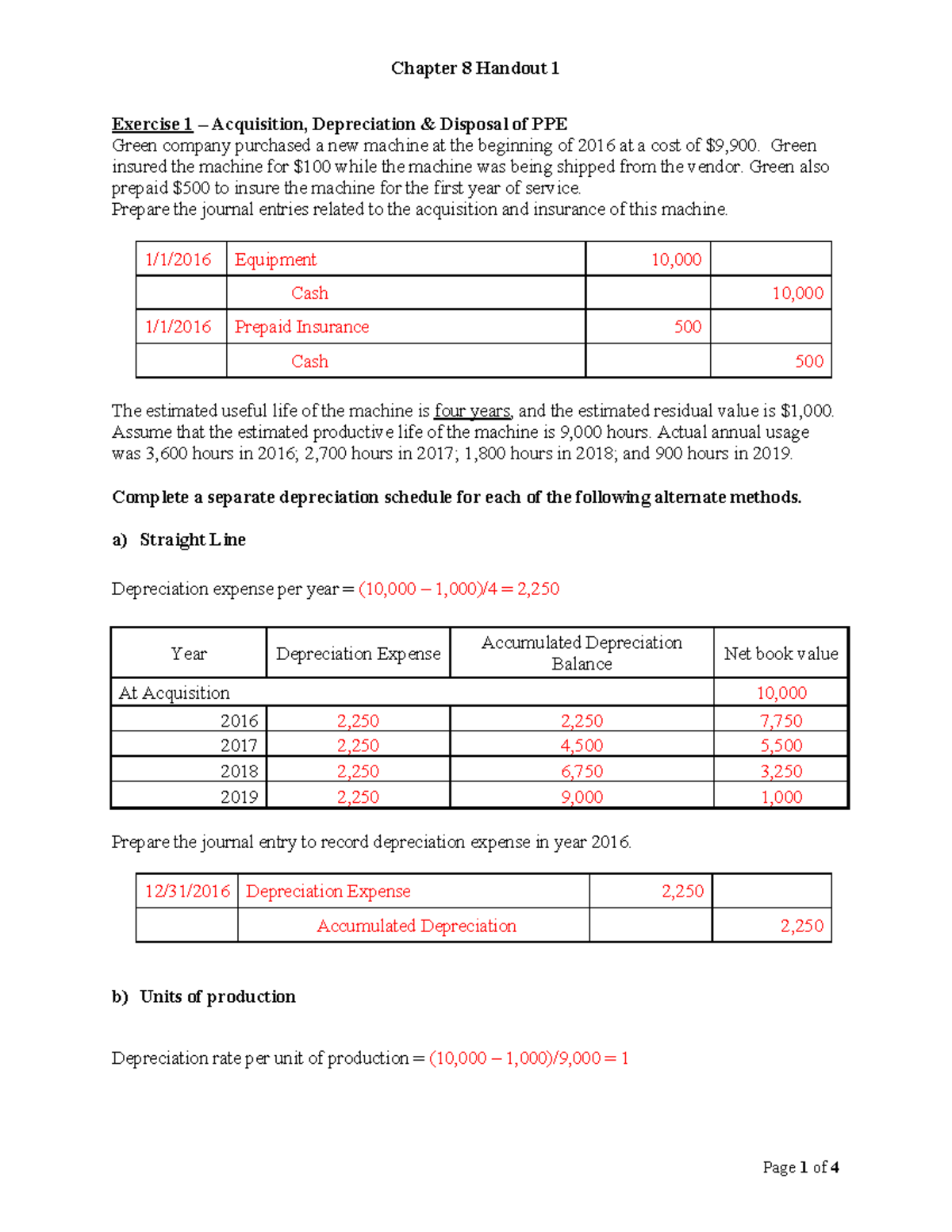 ACCT1201 Chapter 8 Handout 1 - Solution - Exercise 1 ñ Acquisition ...