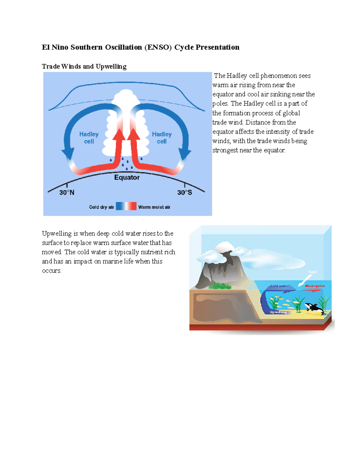 El Nino Presentation Handout - El Nino Southern Oscillation (ENSO ...