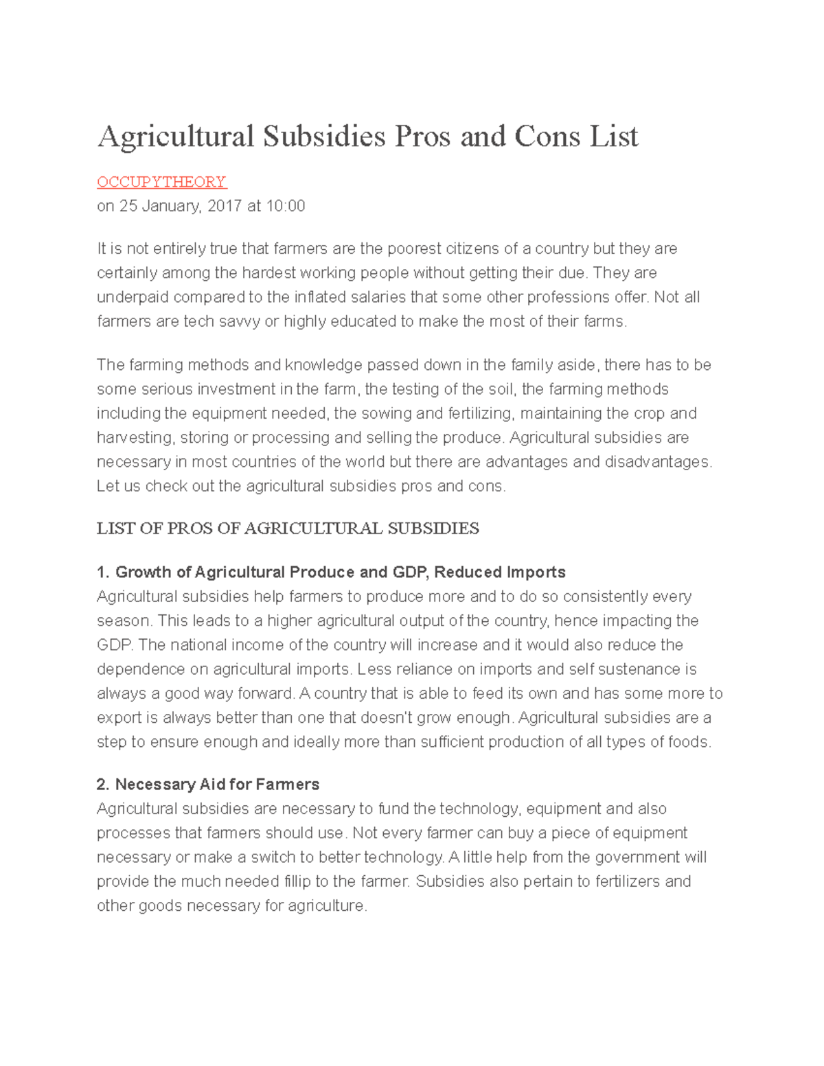 Agricultural Subsidies Pros and Cons List - Agricultural Subsidies Pros and Cons List ...