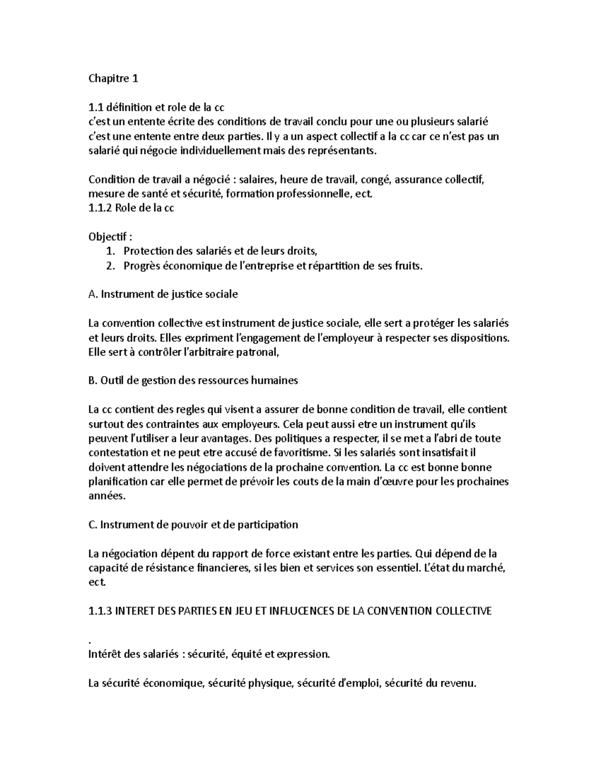 Chapitre 1 livre resumer - Chapitre 1 1 définition et role de la cc c ...