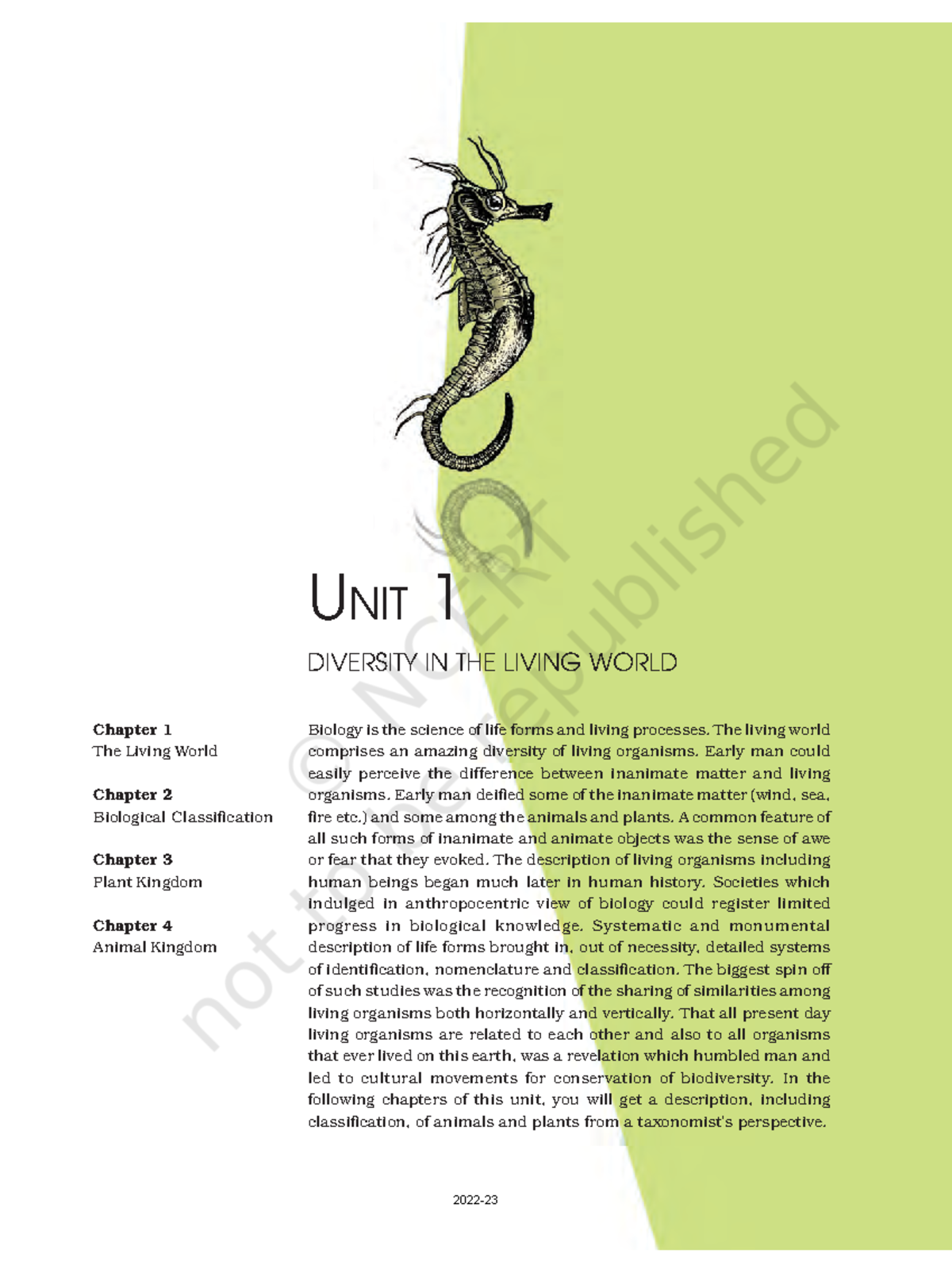 Chapter 1 - Diversity IN THE Living World - Biology is the science of ...