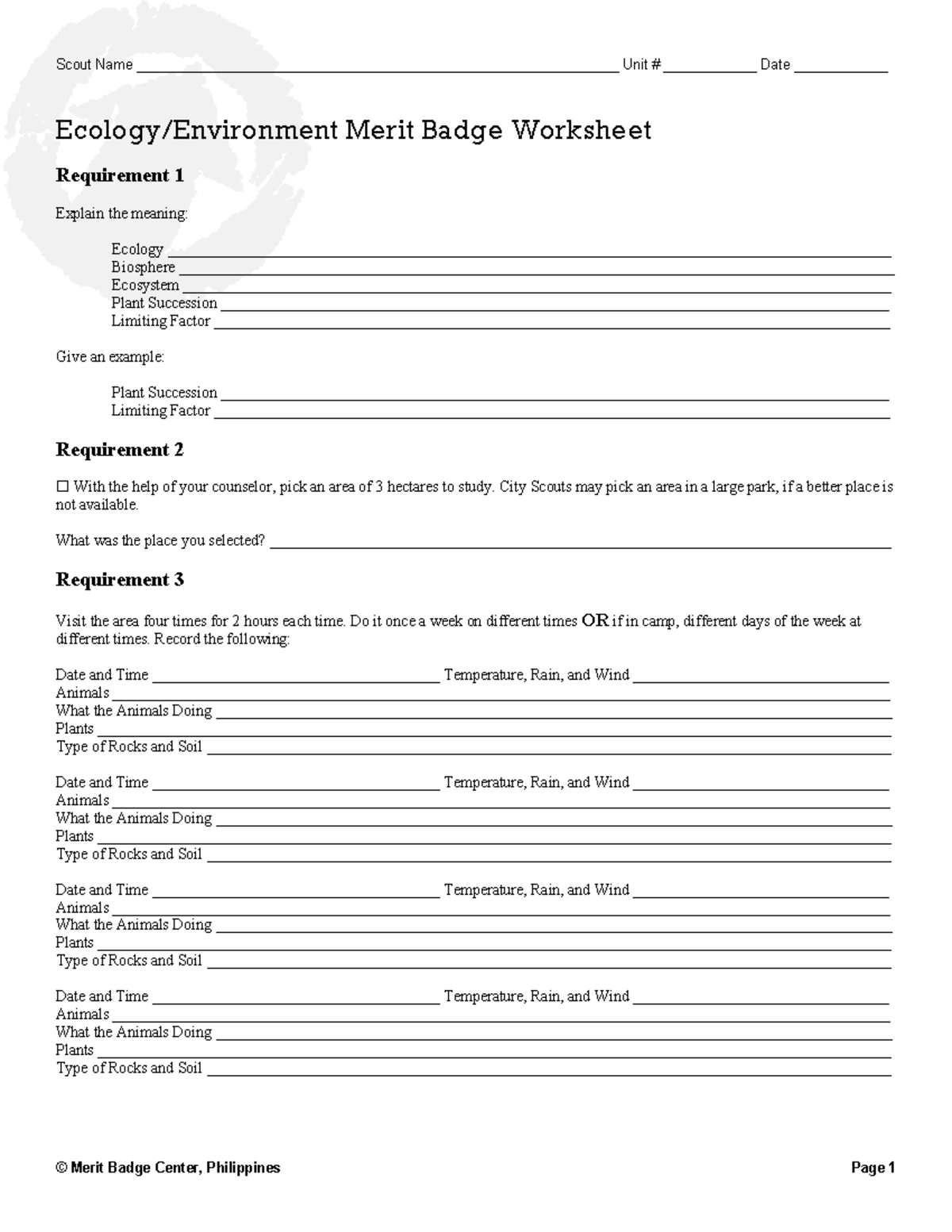 Ws environment - Scout Name