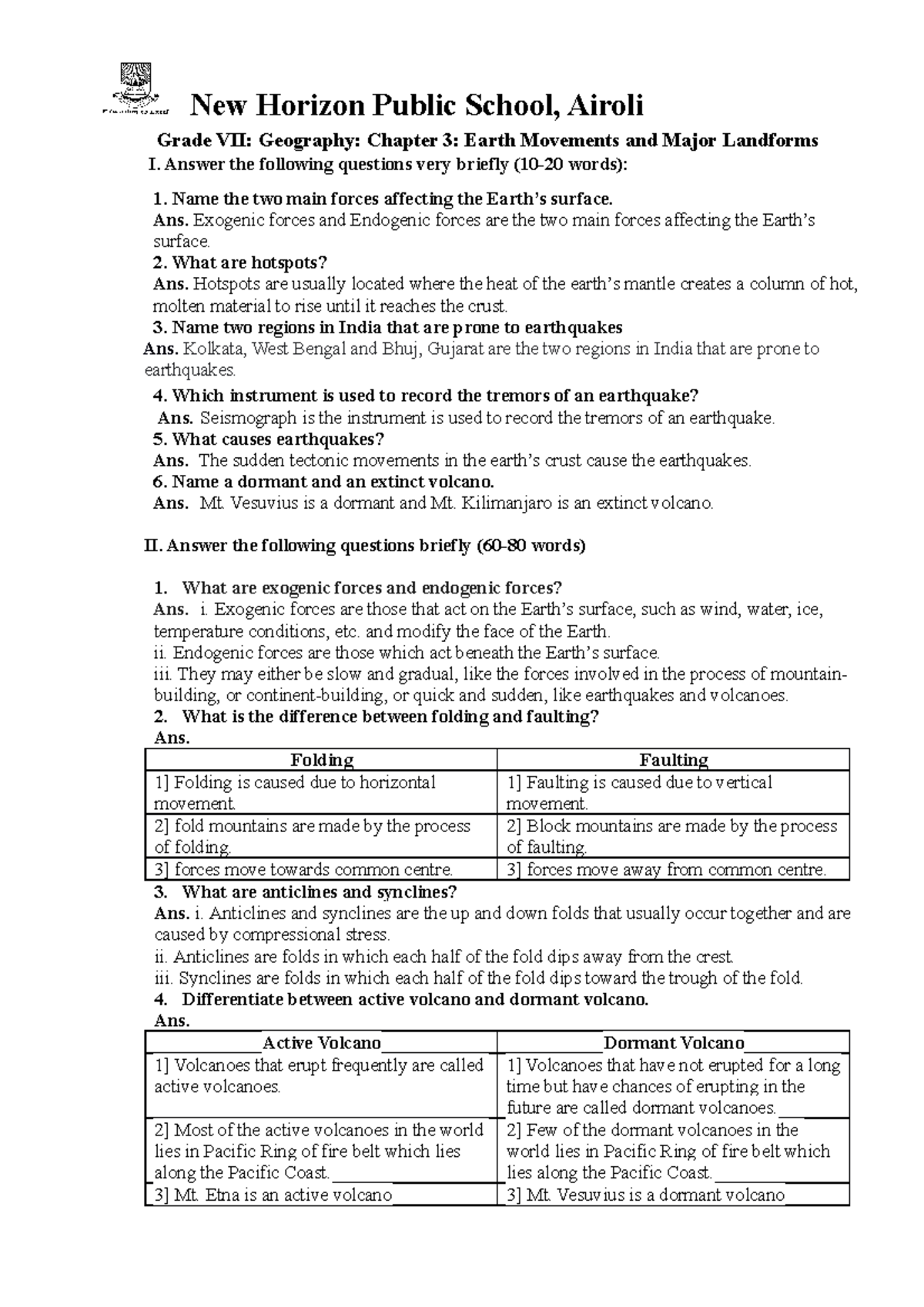 Grade 7 Geog ch.3 notes - New Horizon Public School, Airoli Grade VII ...