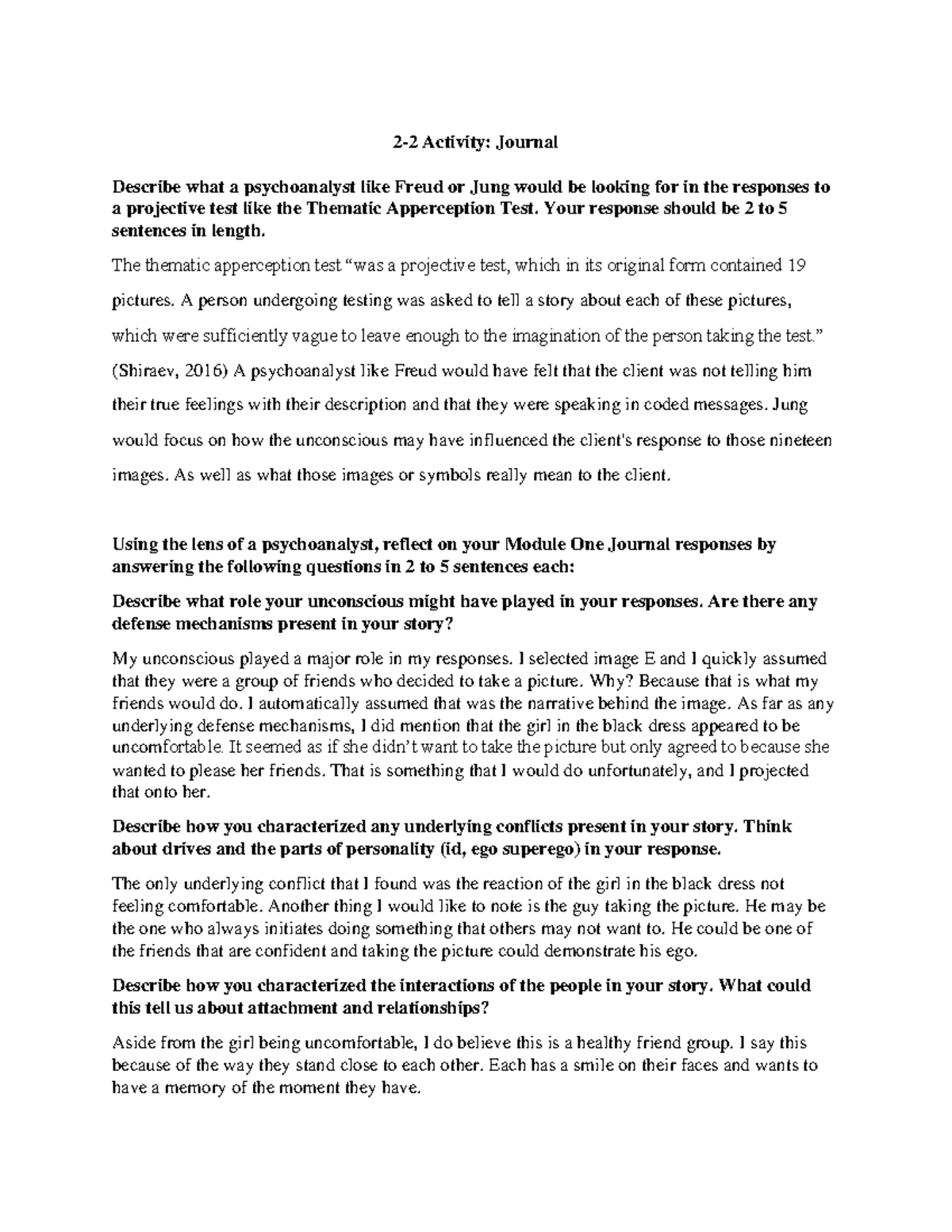 2-2 Activity Journal - 2 - 2 Activity: Journal Describe what a ...