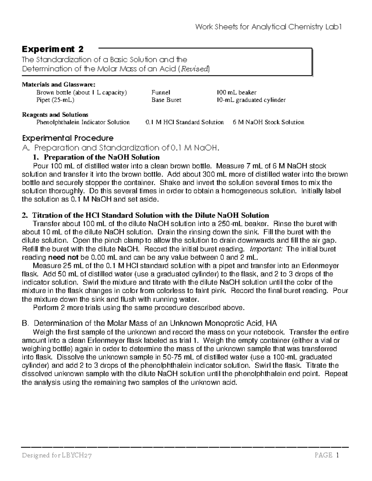 Experiment-2-Analytical-Chemistry-lab - Work Sheets for Analytical ...