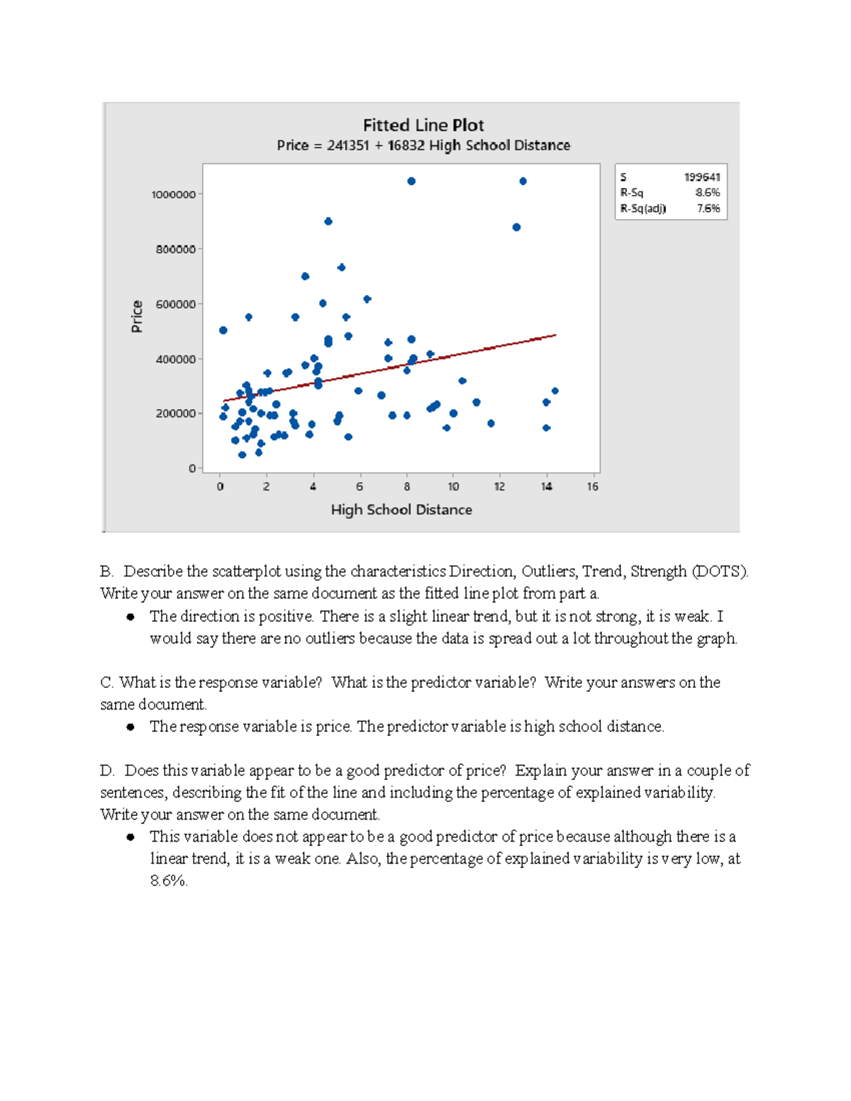 STA2023 Lab 2 - Lab assignment - B. Describe the scatterplot using the ...