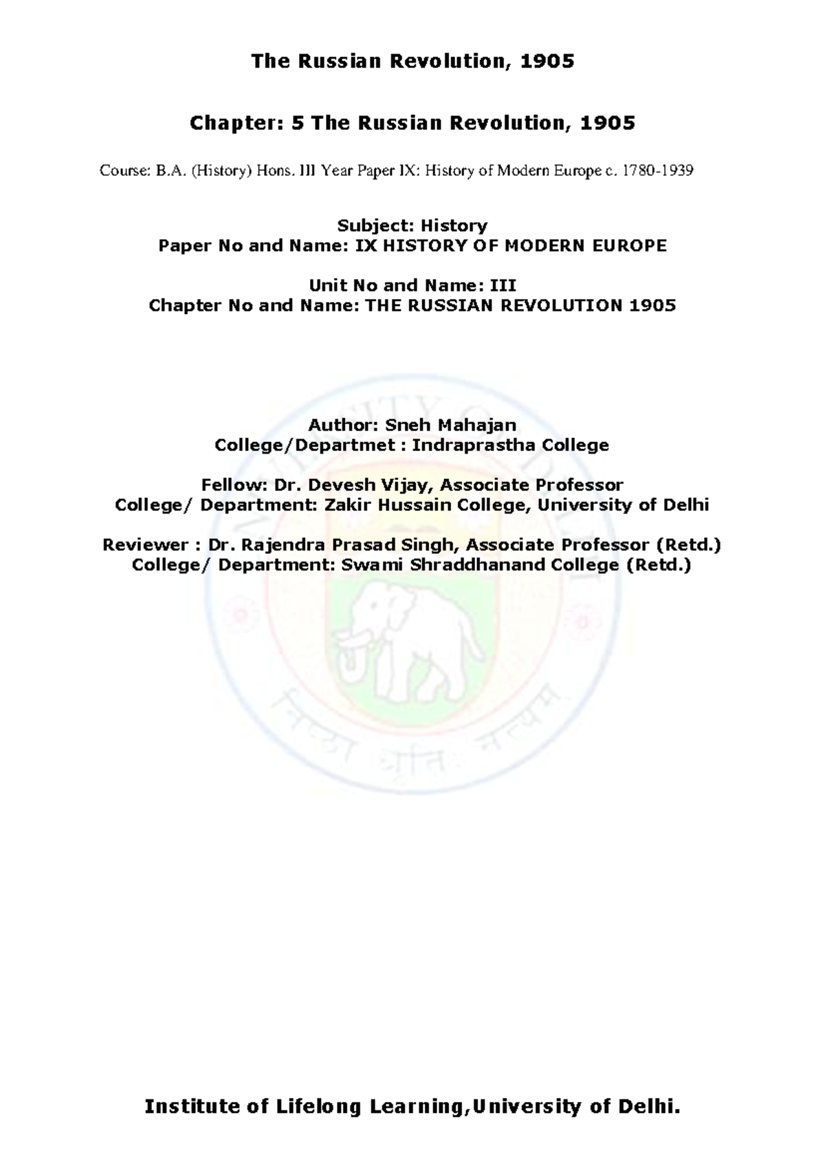 The russian revolution chp 5 part II - Chapter: 5 The Russian ...