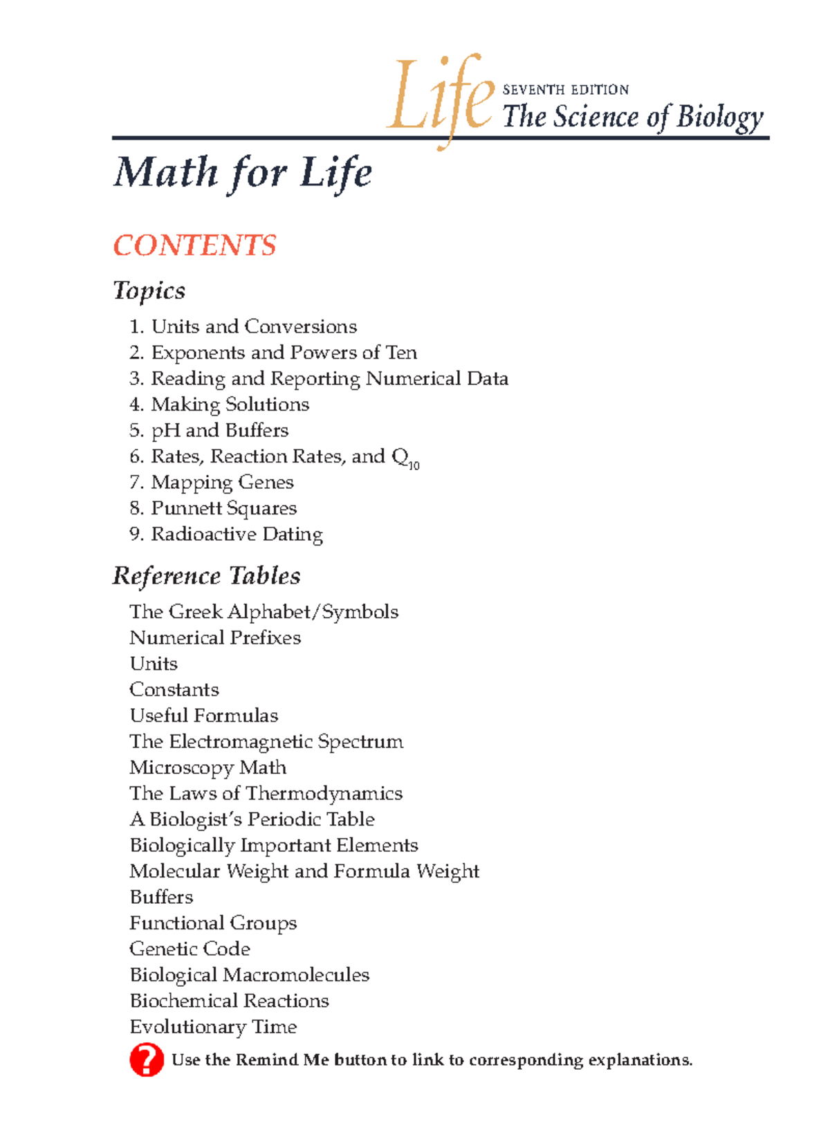 Math for Life7e - Book - CONTENTS Topics 1. Units and Conversions 2 ...