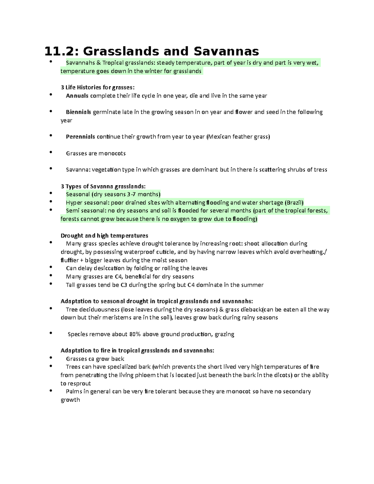 11.2 Grasslands and Savannas - 11: Grasslands and Savannas Savannahs ...
