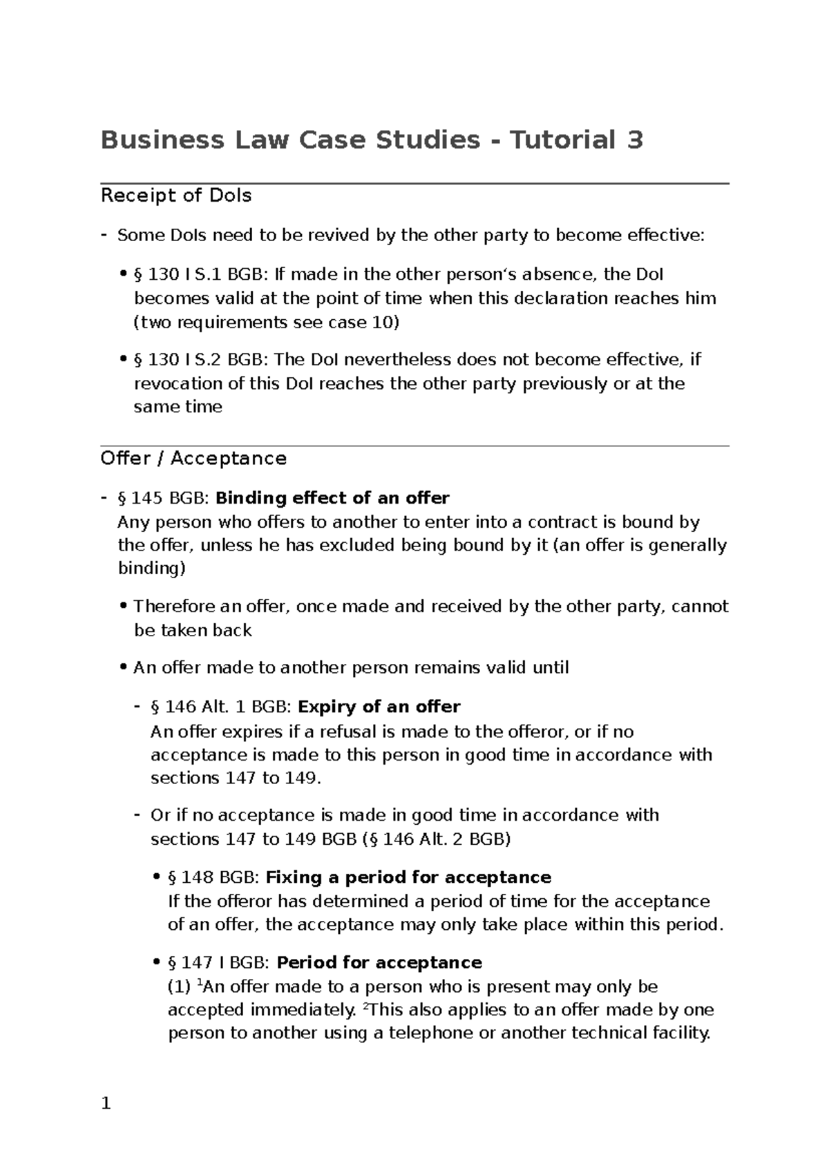 Cases 10-12 (Tutorial 3) - Business Law Case Studies - Tutorial 3 ...