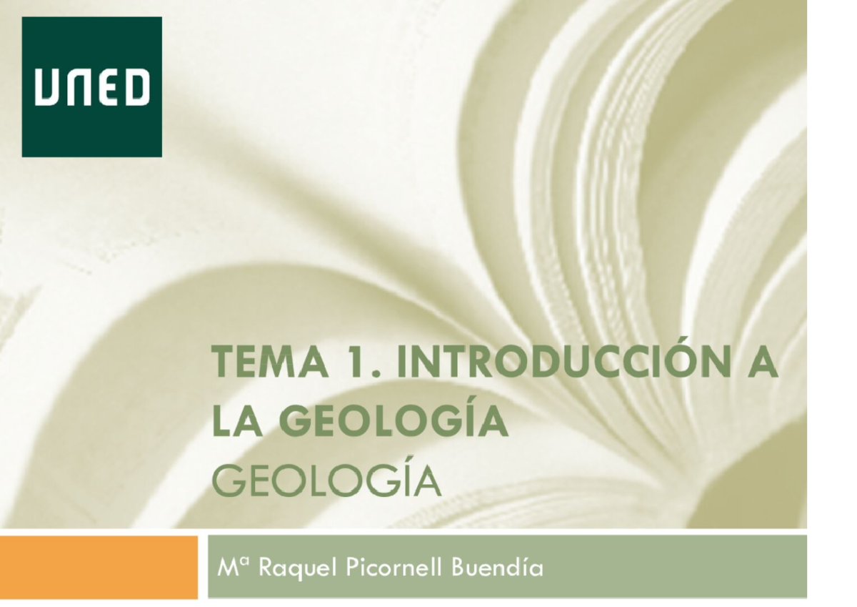 Tema01.pdf - Tema 1 de Geología en CC. Medio ambientales - Geología I - Studocu