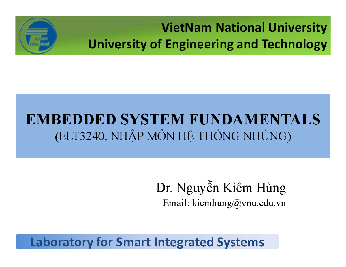 Lab2 C Programming Laboratory For Smart Integrated Systems Vietnam National University