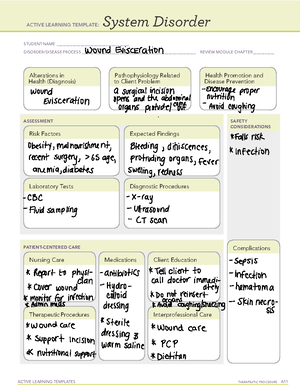 Ulcerative Colitis Template - ACTIVE LEARNING TEMPLATES System Disorder ...