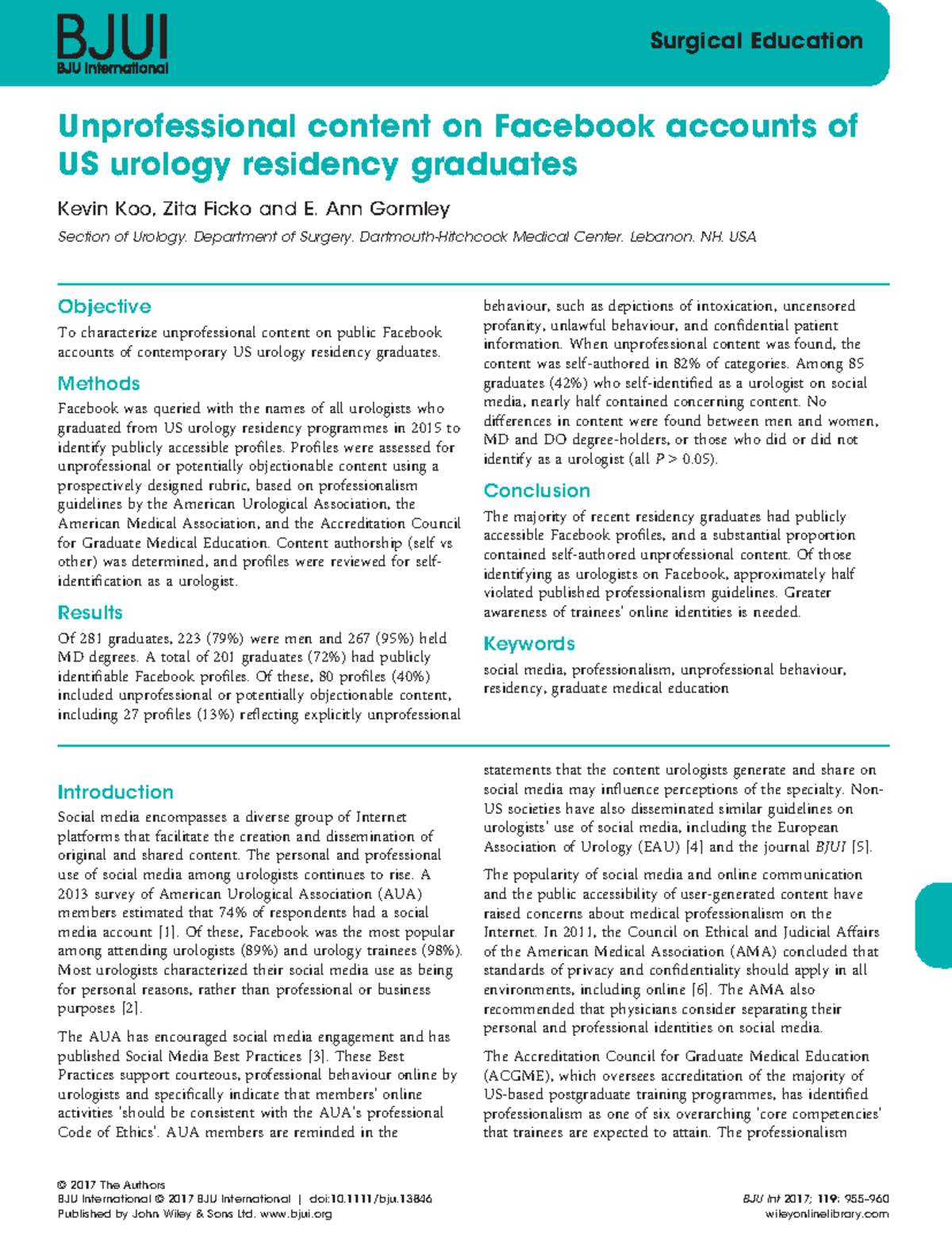 Koo2017 - Redes - Unprofessional content on Facebook accounts of US ...