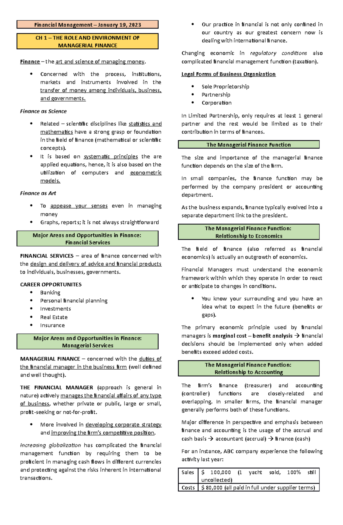 Financial Management - notes notes notes - Financial Management ...