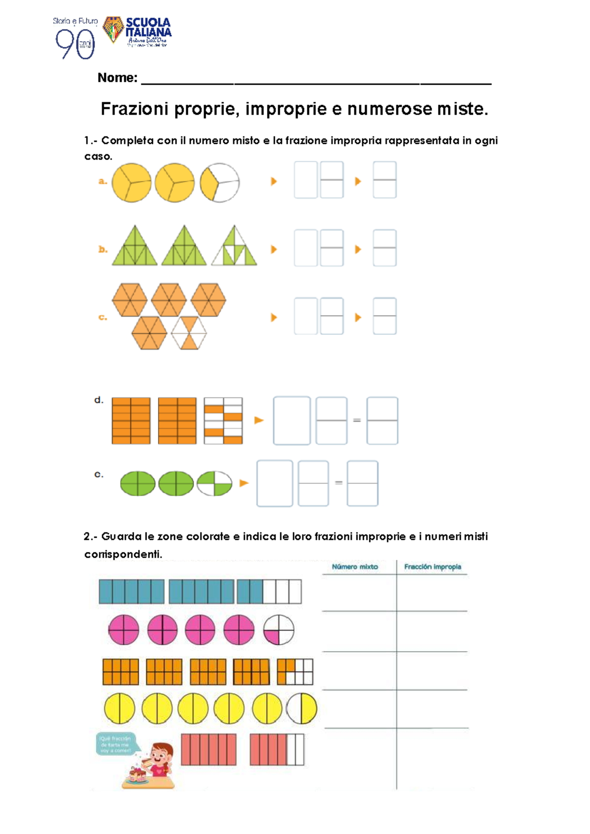 Frazioni Improprie E Numeri Misti - Matemáticas Generales - Nome: - Studocu