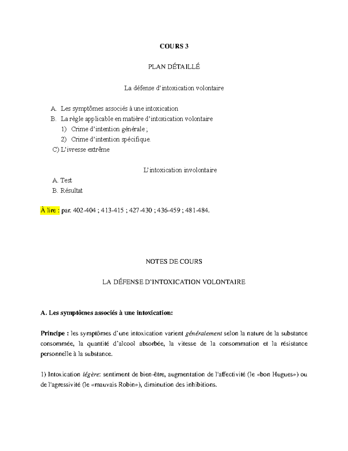 Cours 3 1505 - Hugues Parent droit pénal 1 Université de Montréal ...