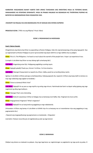 Mark Jay Masong Talumpati - Mark Jay Masong BSED 3102 FILIPINO “ANIM NA KULAY” Mga minamahal ...