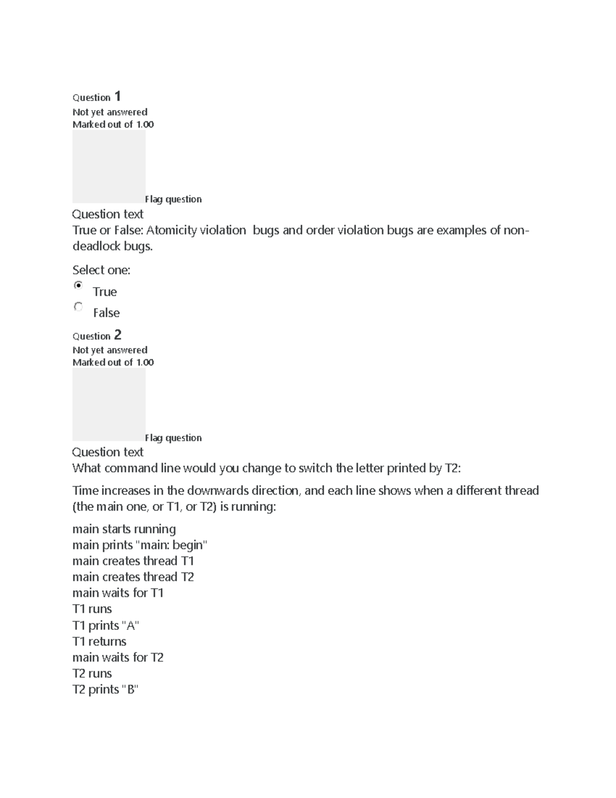 Graded Quiz 3 - Question 1 Not yet answered Marked out of 1. Flag ...