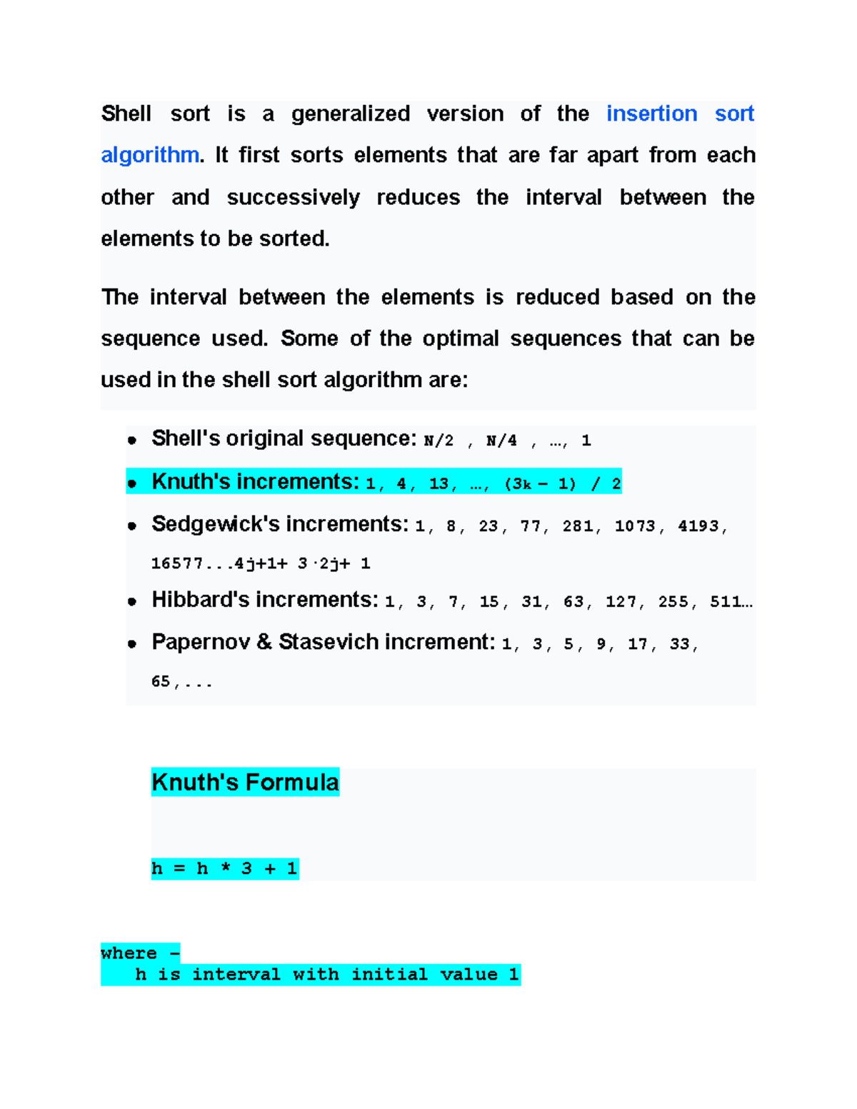 Shell sort - this is a notes of data structure - Shell sort is a ...