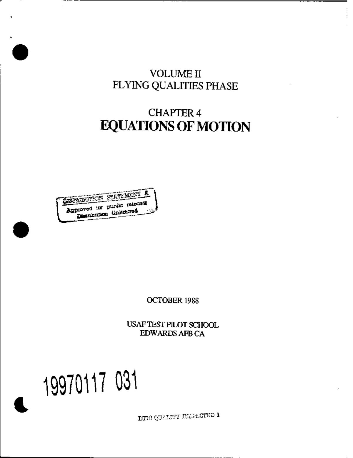 ADA319975 - None - VOLUME II FLYING QUALITIES PHASE CHAPTER 4 EQUATIONS ...