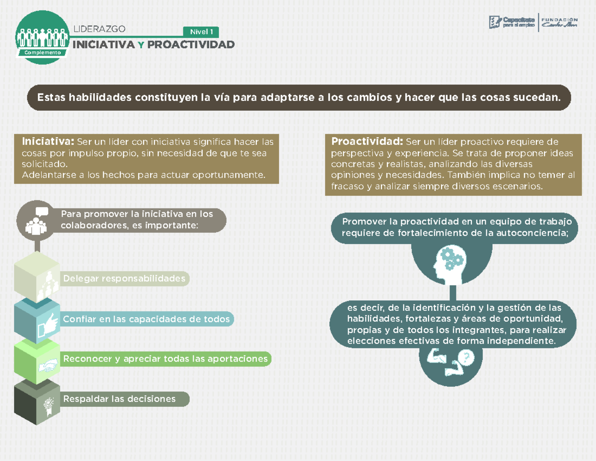 Iniciativa y proactividad - LIDERAZGO Nivel 1 INICIATIVA Y PROACTIVIDAD ...