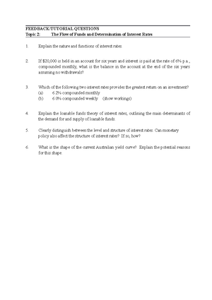FIN2014 Tutorial 5 solutions - FIN2014 Tutorial 2023 Tutorial 5 ...