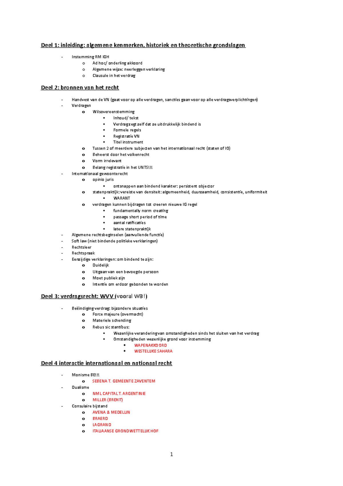 Inhoudstafel boomstructuur belangrijkste delen cursus - Deel 1 ...