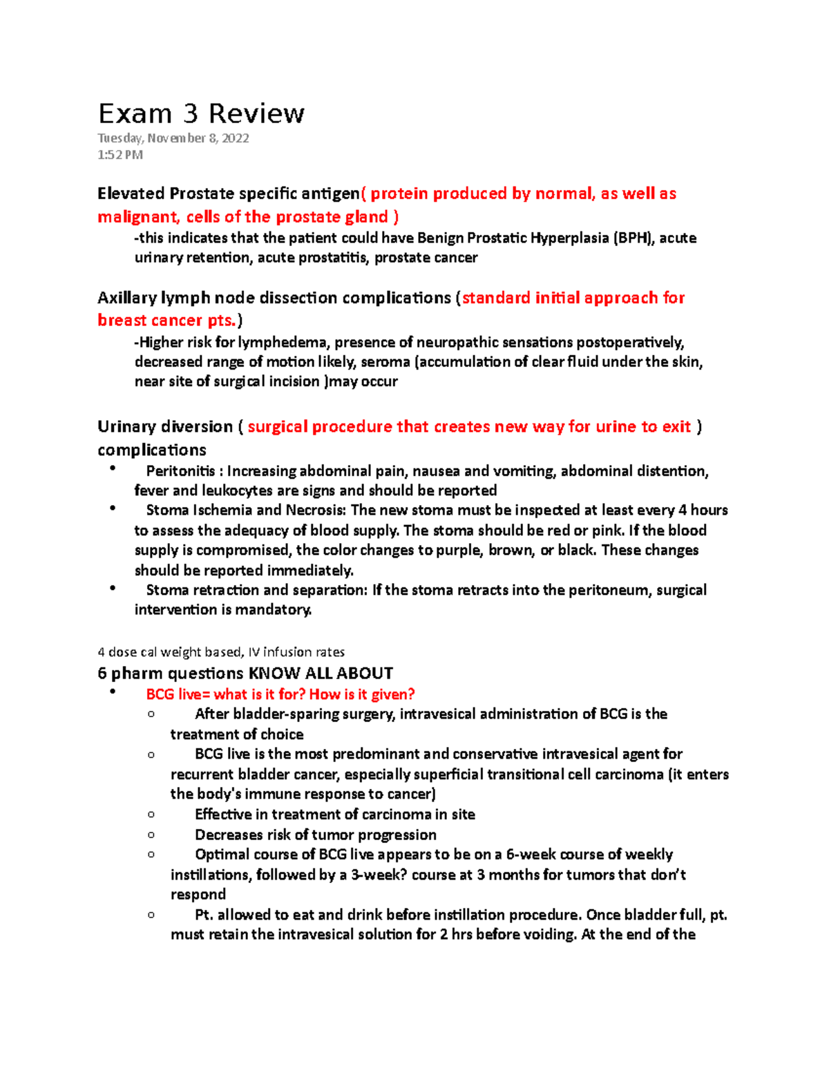 Exam 3 Review MS copy - Coursework - Exam 3 Review Tuesday, November 8 ...