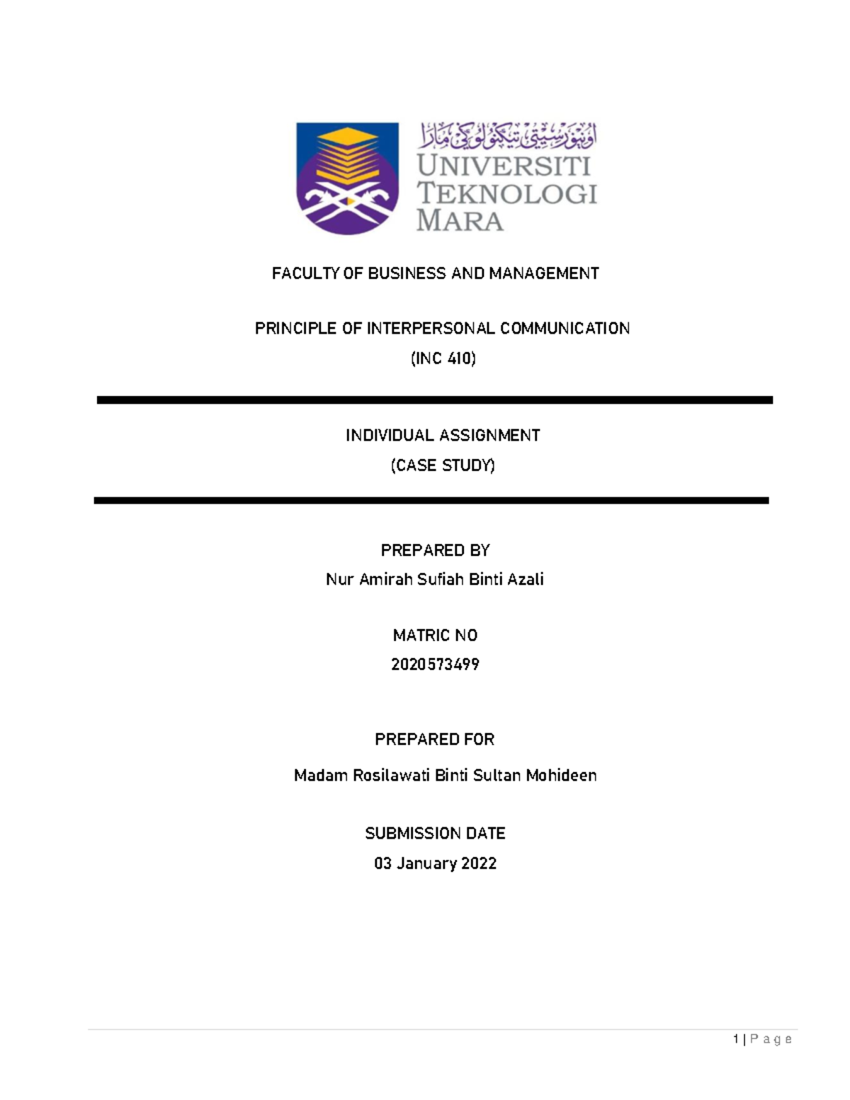 Case Study ( IndividualAssignment) - Nur Amirah Sufiah Azali ...